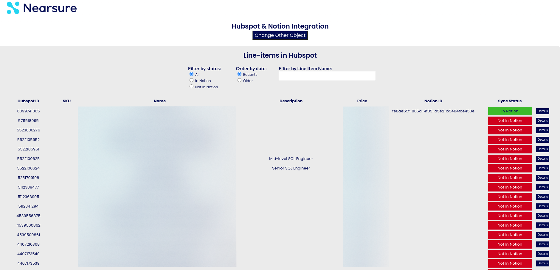Integración de HubSpot y Notion de Nearsure para Empresas y Sincronización de Líneas de Pedido ...